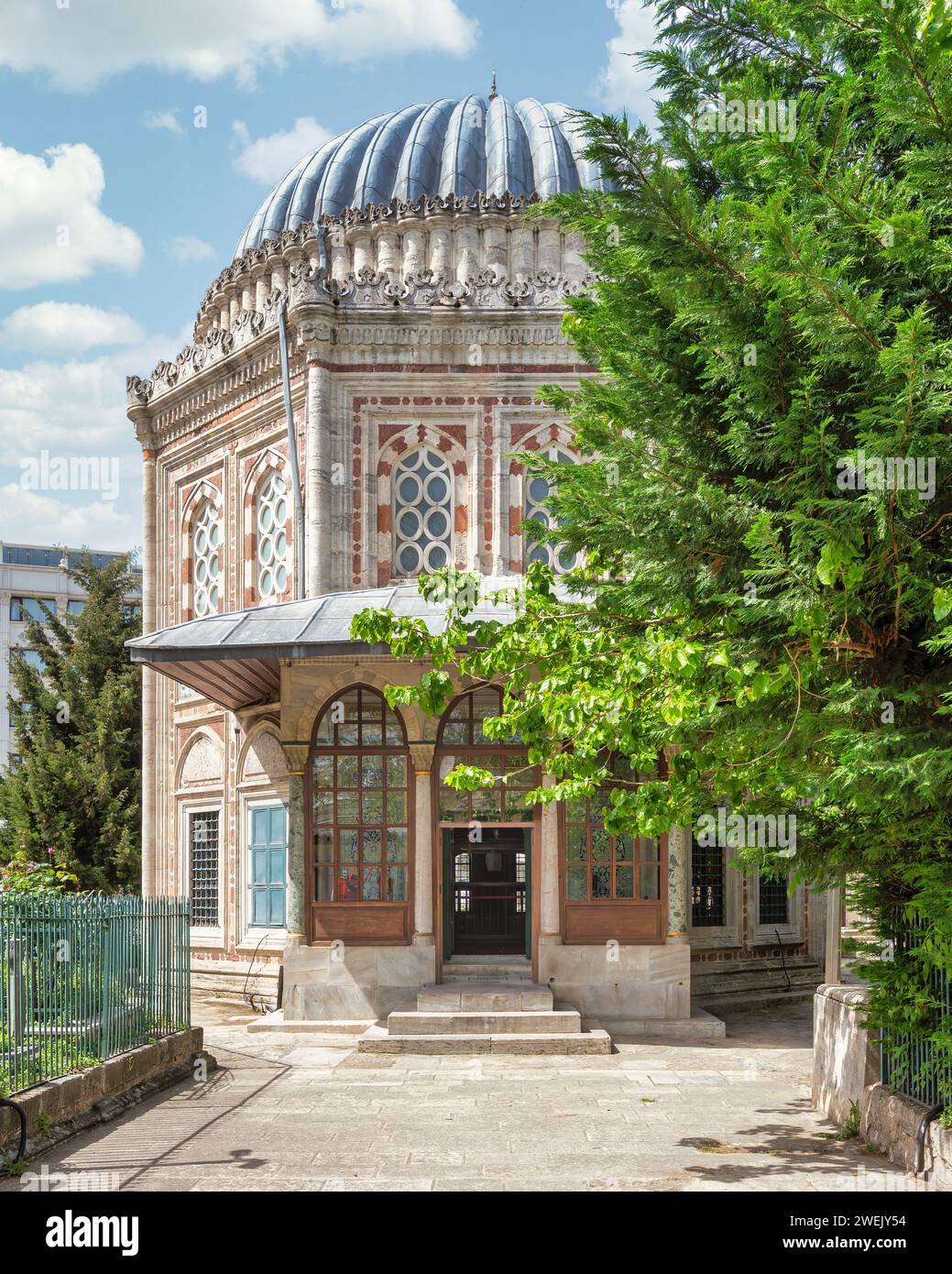 Sehzade Mehmet Turbesi, a six-sided structure mausoleum with large dome ...