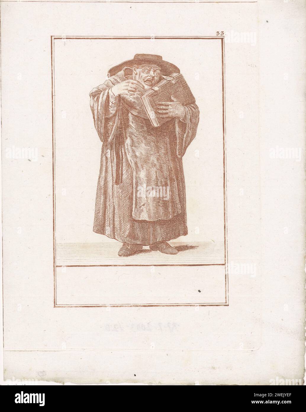 Monnik with a Bible, Jacob Gole (attributed to), after Cornelis Dusart ...