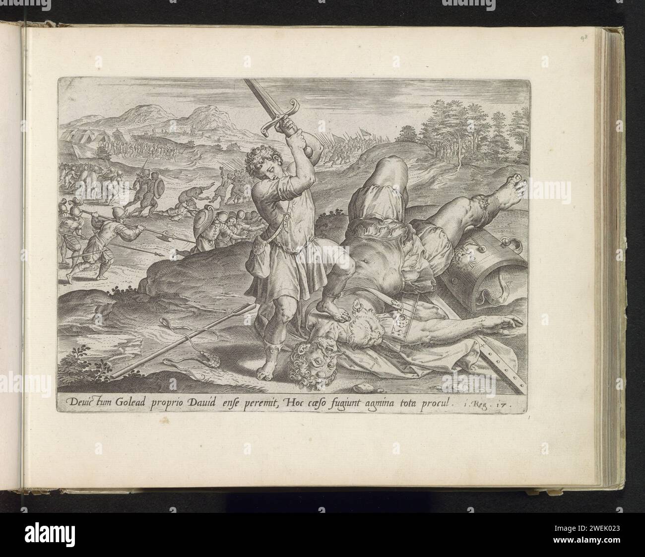 David onthoofdt Goliat, Hans Collaert (I) (attributed to), after ...