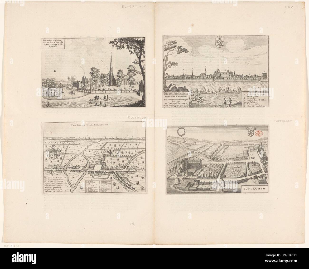 View of Elverdinge, LO, Zottegem and a map of Roesbrugge, Vedastus du ...