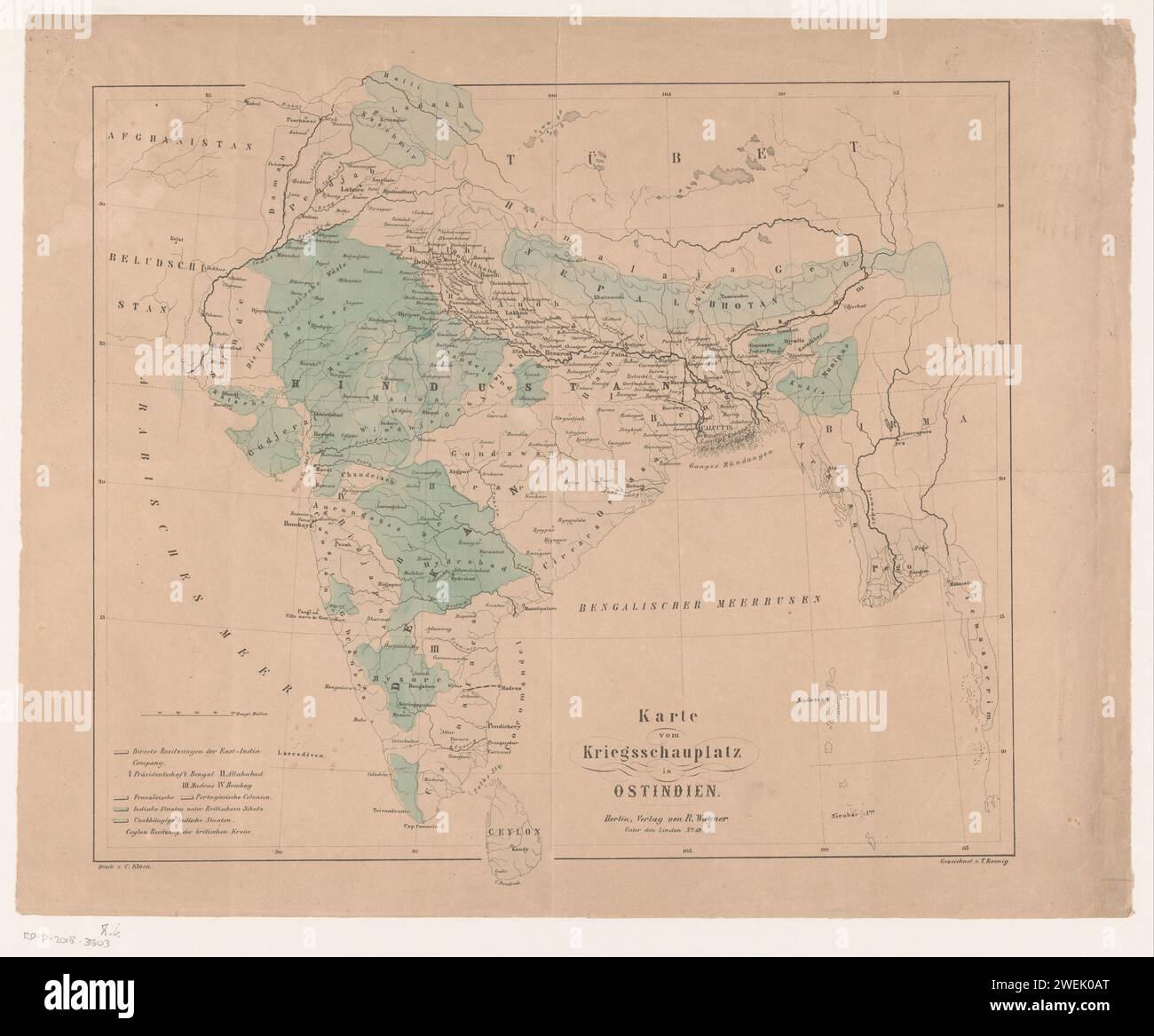 Map of European colonial possessions in India, Anonymous, After T ...