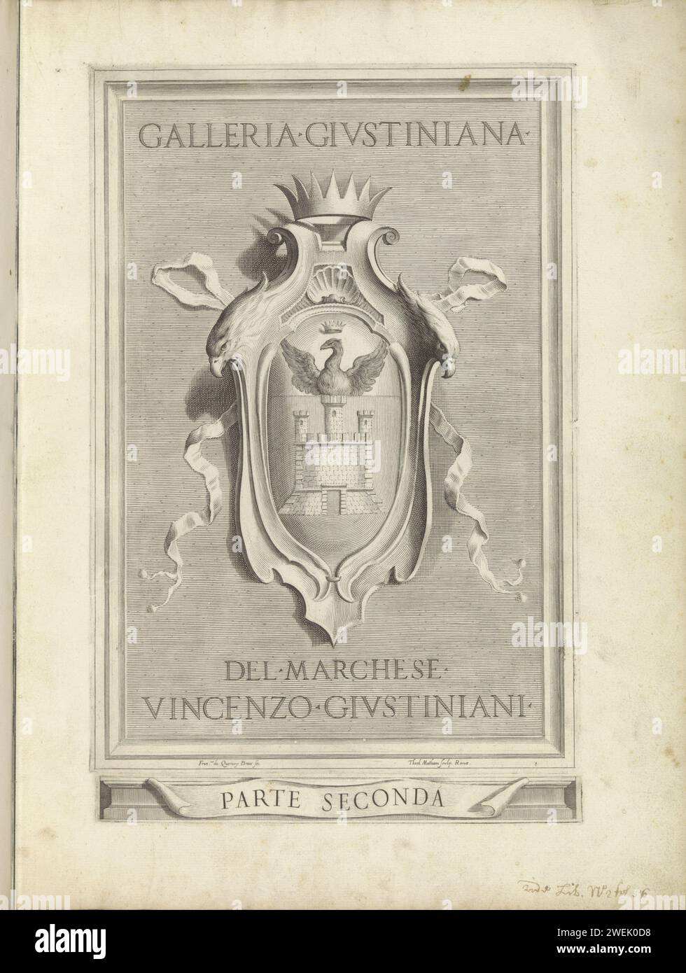 Coat of arms of Vincenzo Giustiniani, 1636 - 1647 print Print is part ...