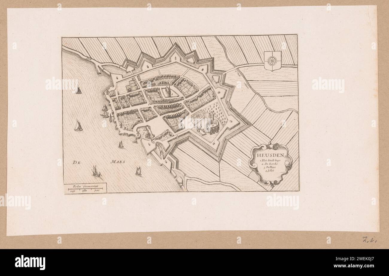 Map of Heusden, Anonymous, 1600 - 1750 print paper engraving maps of ...