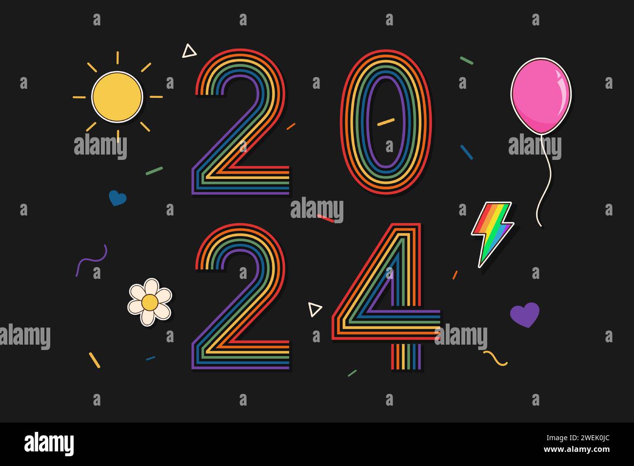 2024 numbers Stock Vector Images - Alamy
