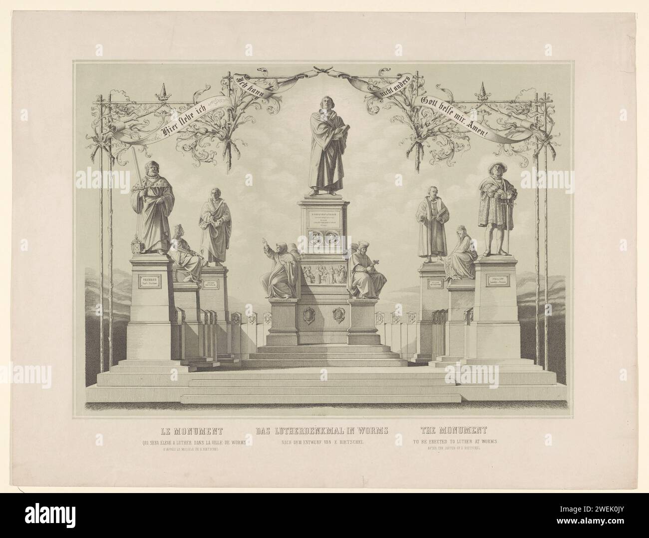 The monument for Martin Luther in Worms, Anonymous, After Ernst ...