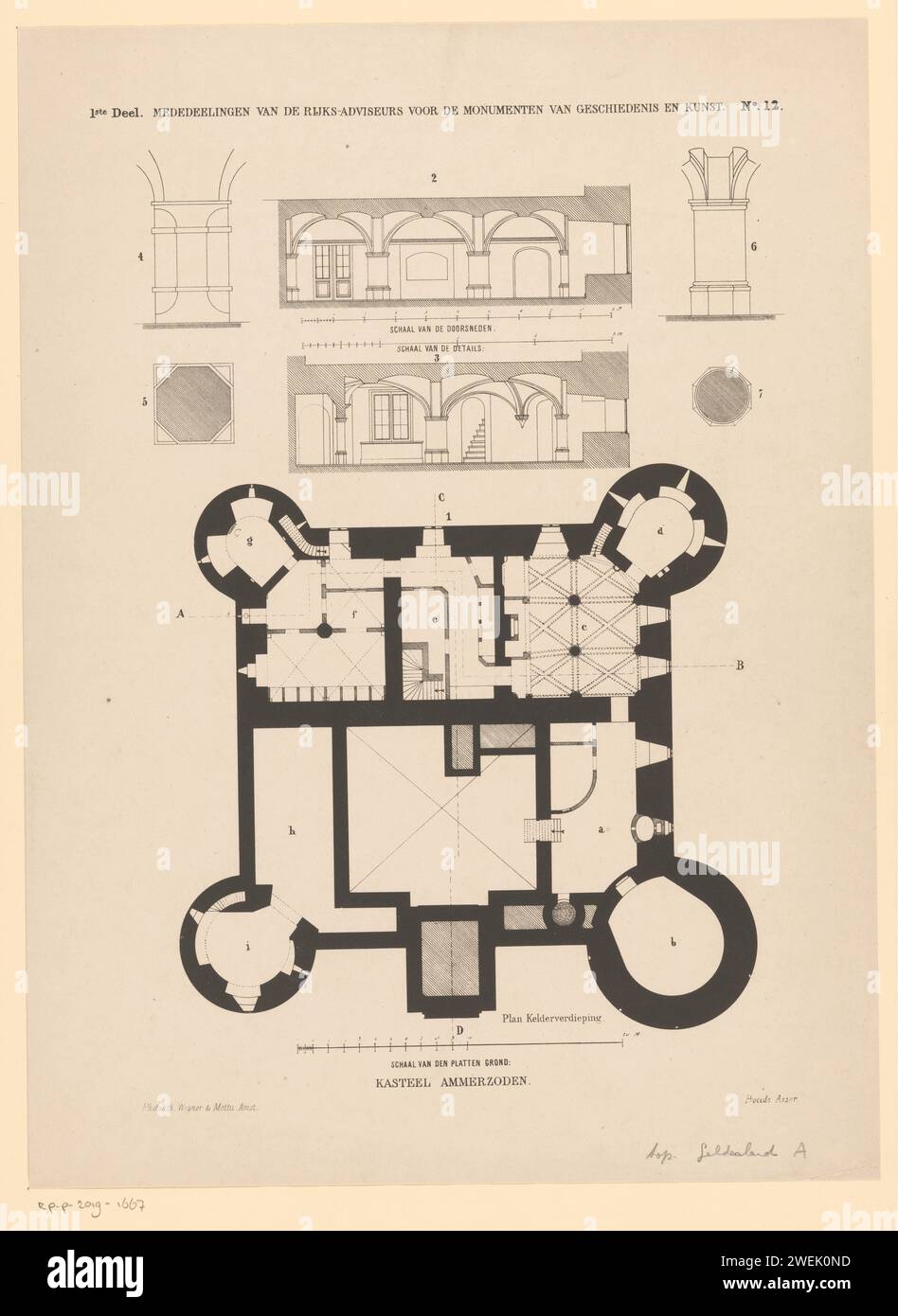 Map and intersected by Ammersoyen Castle, Wegner & Mottu, 1932 ...