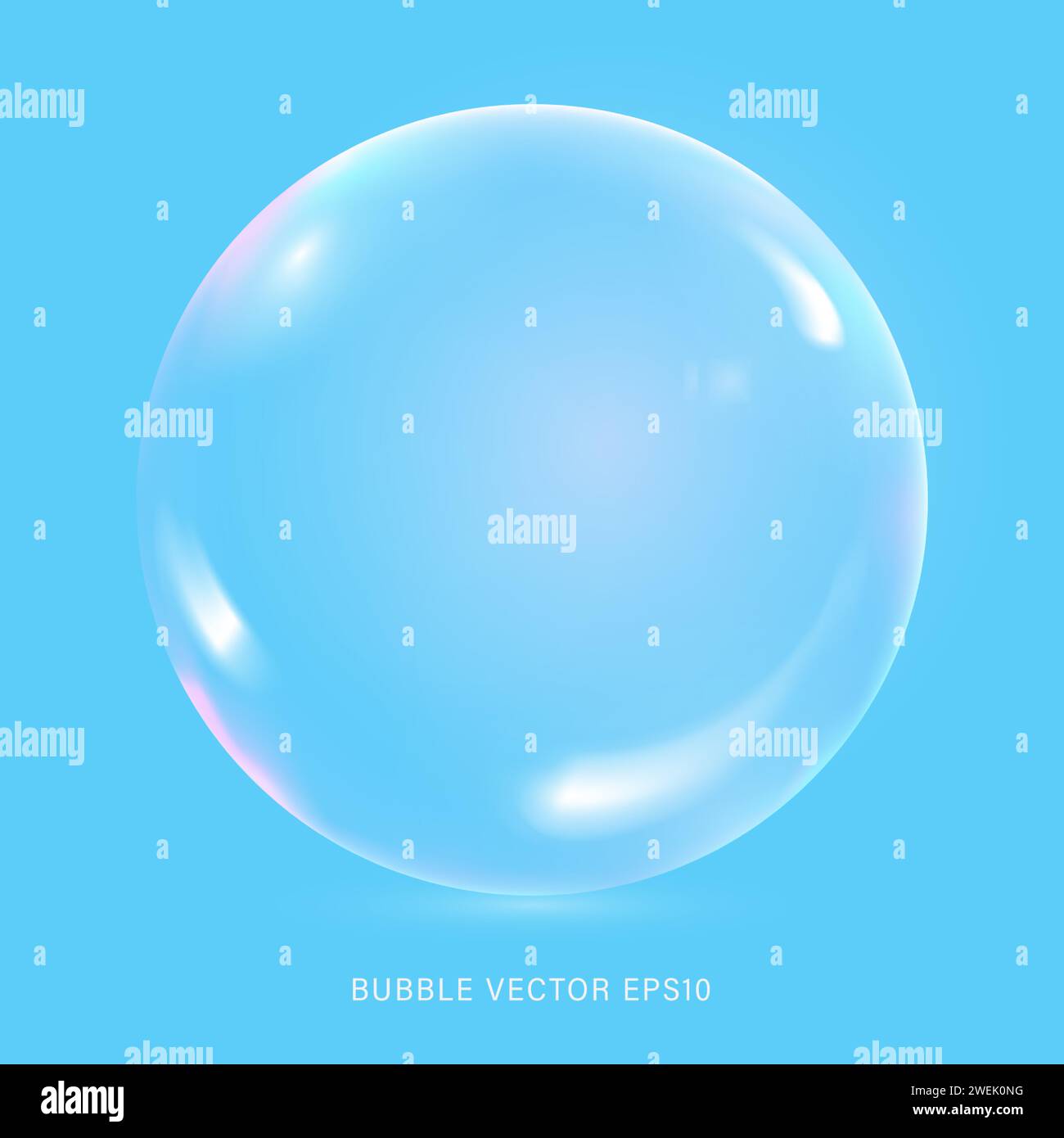 Clear round bubble vector isolated on light blue background Stock ...