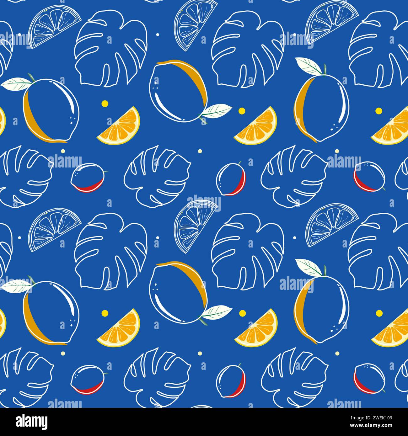 Fresh lemons pattern on Stock Vector Images - Alamy
