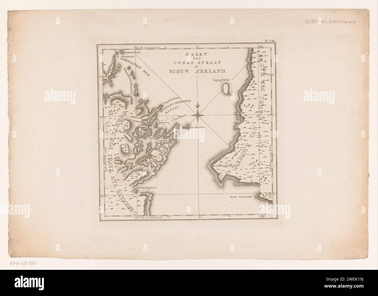 Map of the Street Cook in New Zealand, Anonymous, 1797 print Numbered ...