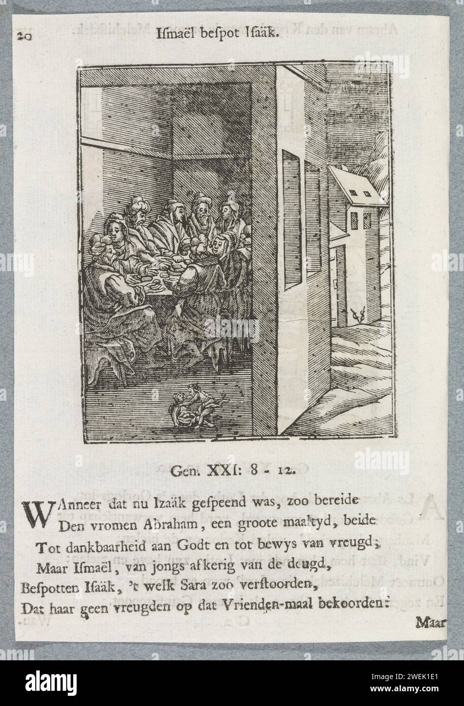 Ismaël mocked his brother Isaac., 1740 print Ismaël mocks his brother ...