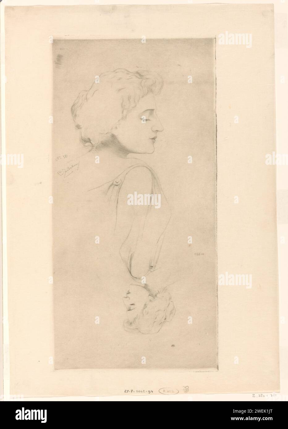 Two profiles of Madeleine Deslandes, Philip Zilcken, 1890 - 1930 print ...
