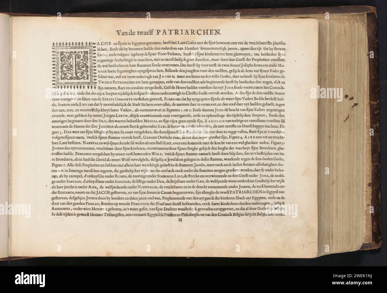 Van de Twaelf Patriarchen, 1646 text sheet Text sheet with a series of ...