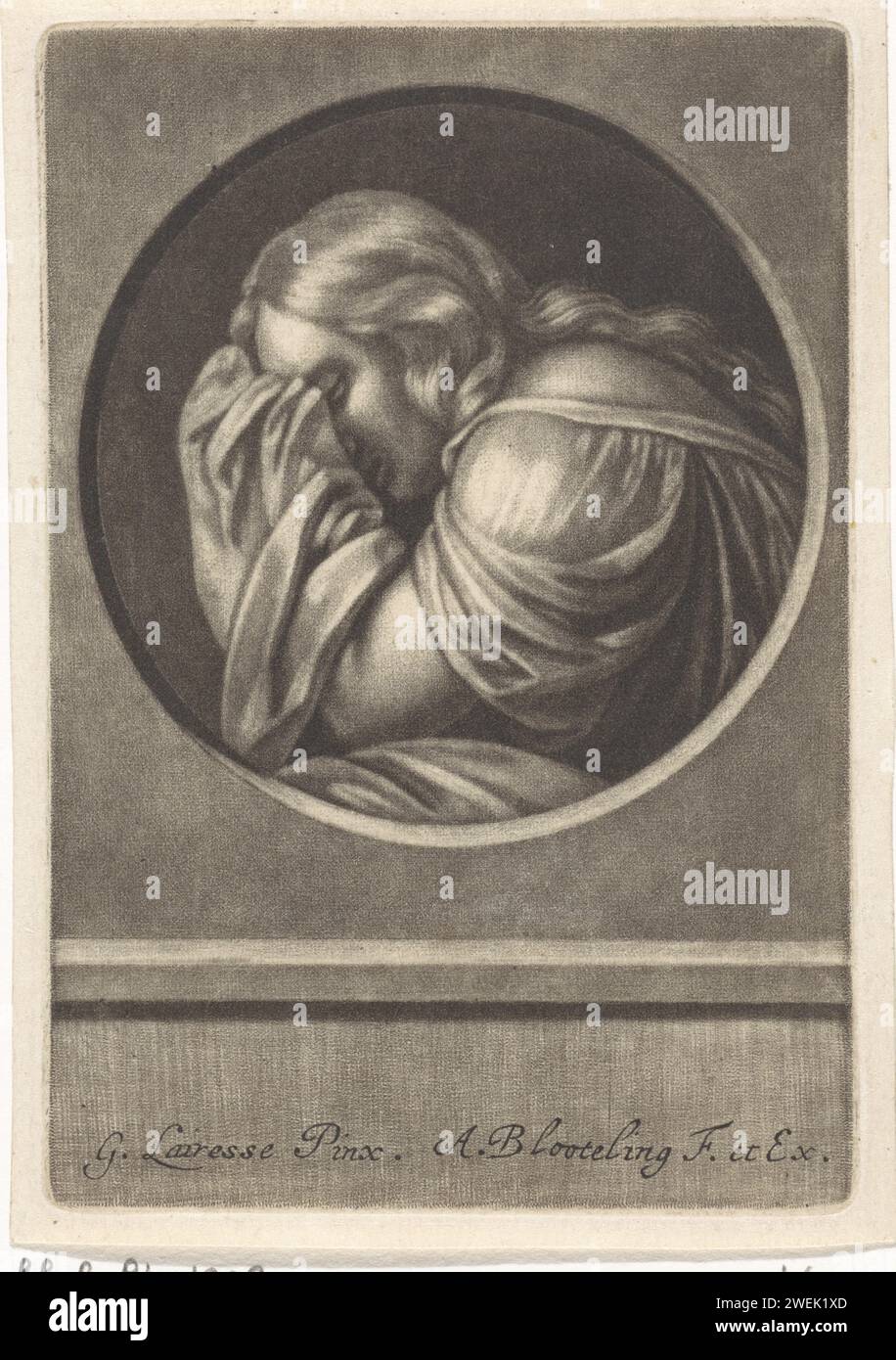 Crying young woman, Abraham BLOTELING, After Gerard de Lairesse, 1652 ...