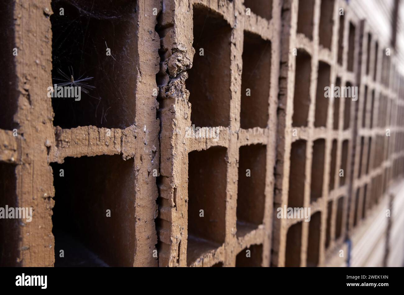 Detail of baked mud bricks for construction, architecture Stock Photo ...