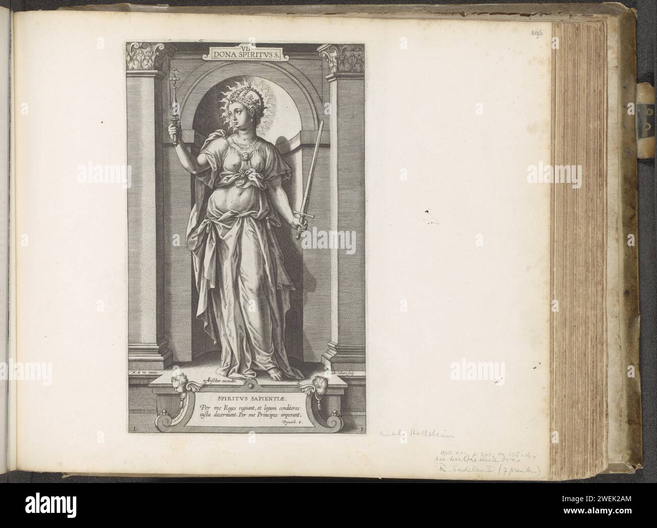 Gave of Wisdom, 1653 - 1654 print In a niche the female personification ...