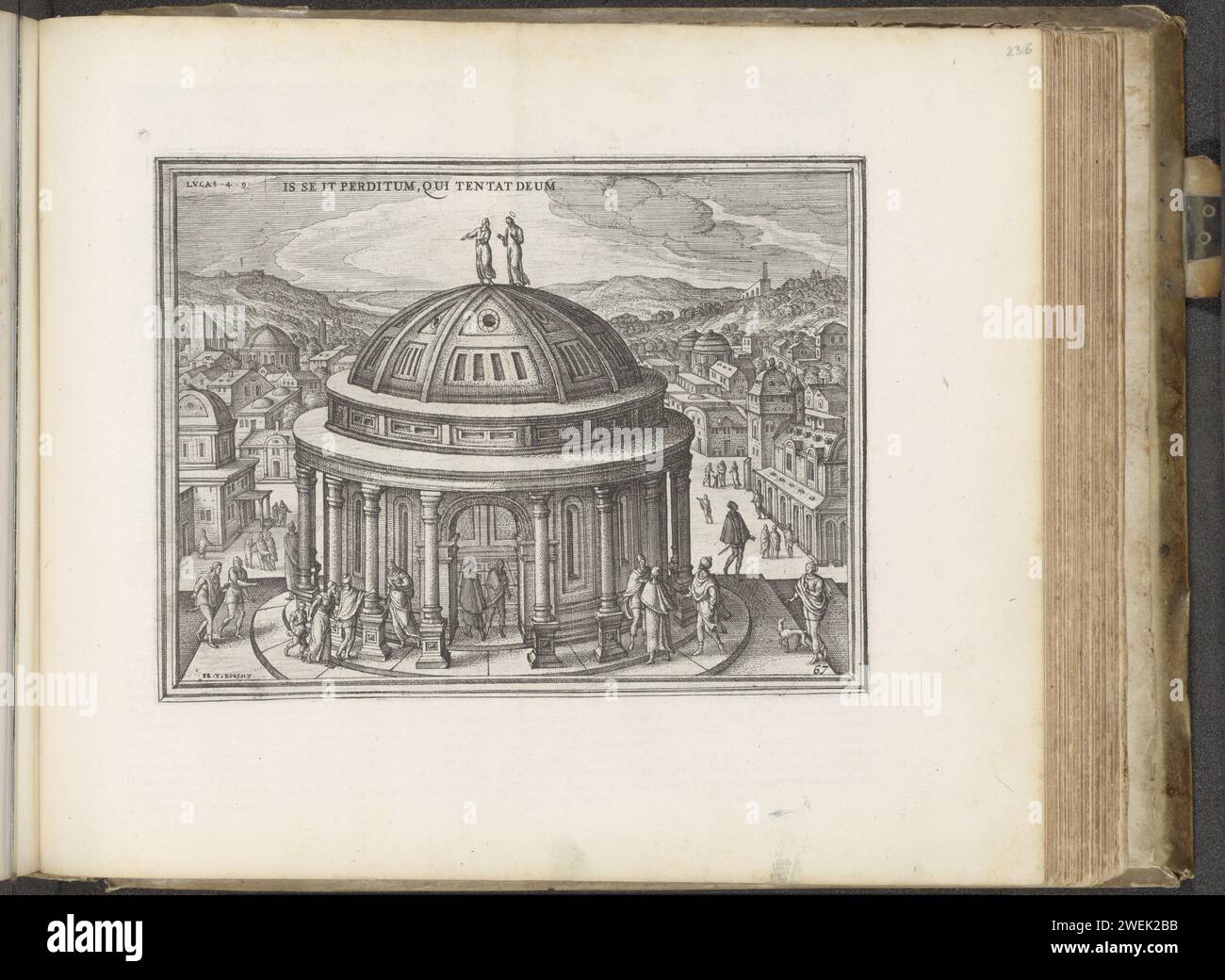 Temple's temptation on the temple, 1653 - 1654 print The temple in ...