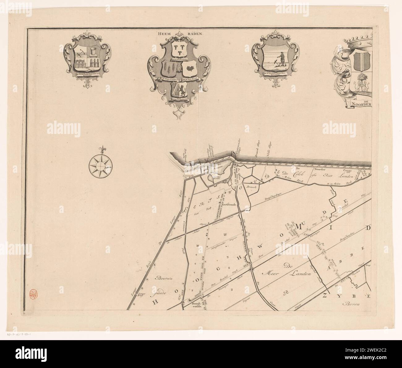 Map of the Dijkgraafschap van de Vier Noorder Koggen (part top left ...