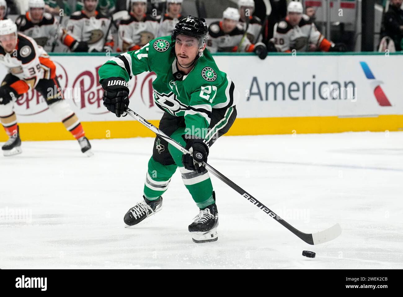 Dallas Stars left wing Mason Marchment makes a pass during an NHL ...