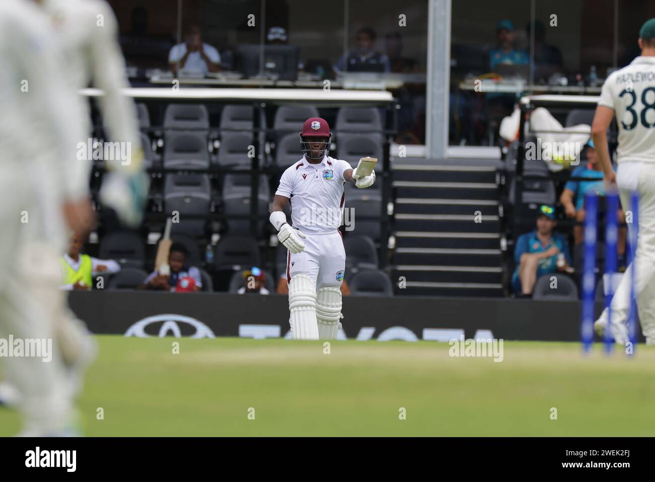 Brisbane, Australia. 26th Jan 2024. Shamar Joseph (70 West Indies ...