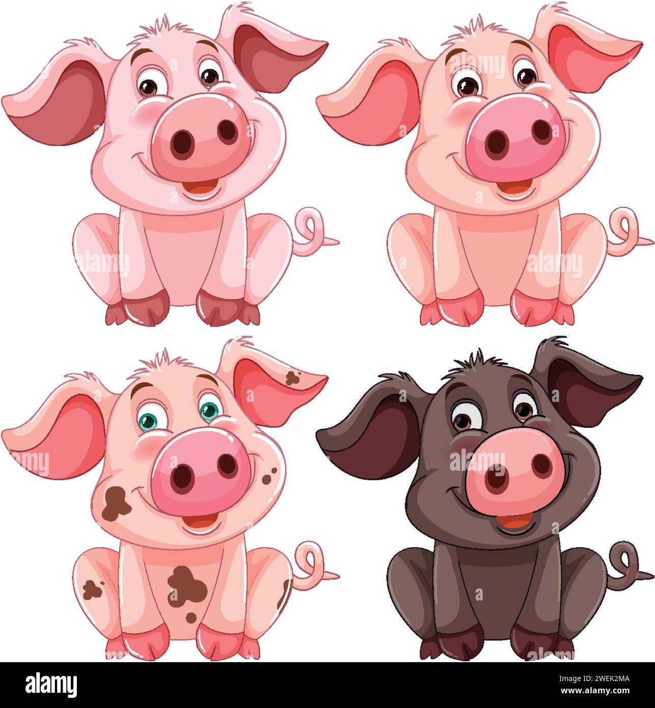 Cute piglets Stock Vector Images - Alamy