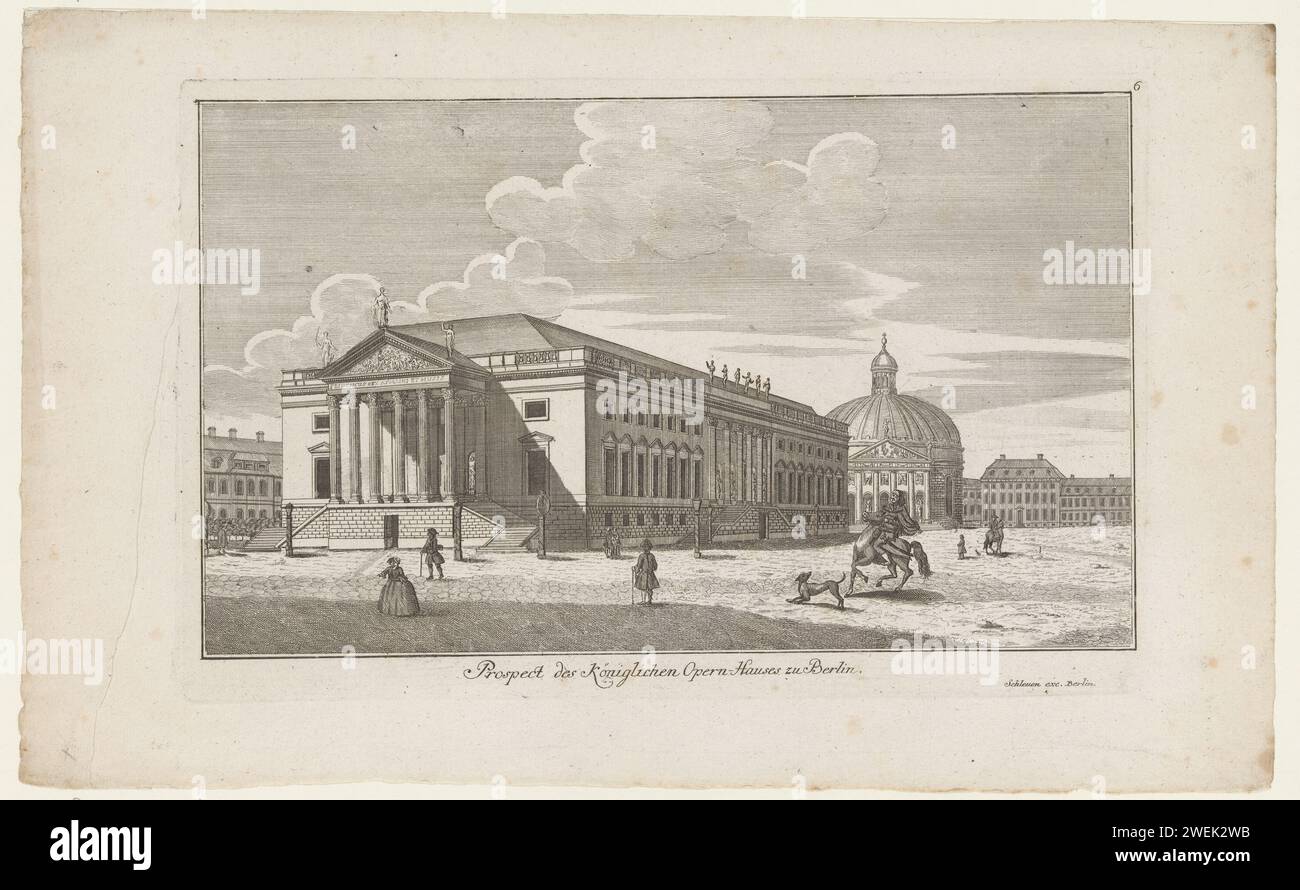 View of the Deutsche Oper Berlin, Anonymous, 1740 - 1774 print Numbered ...