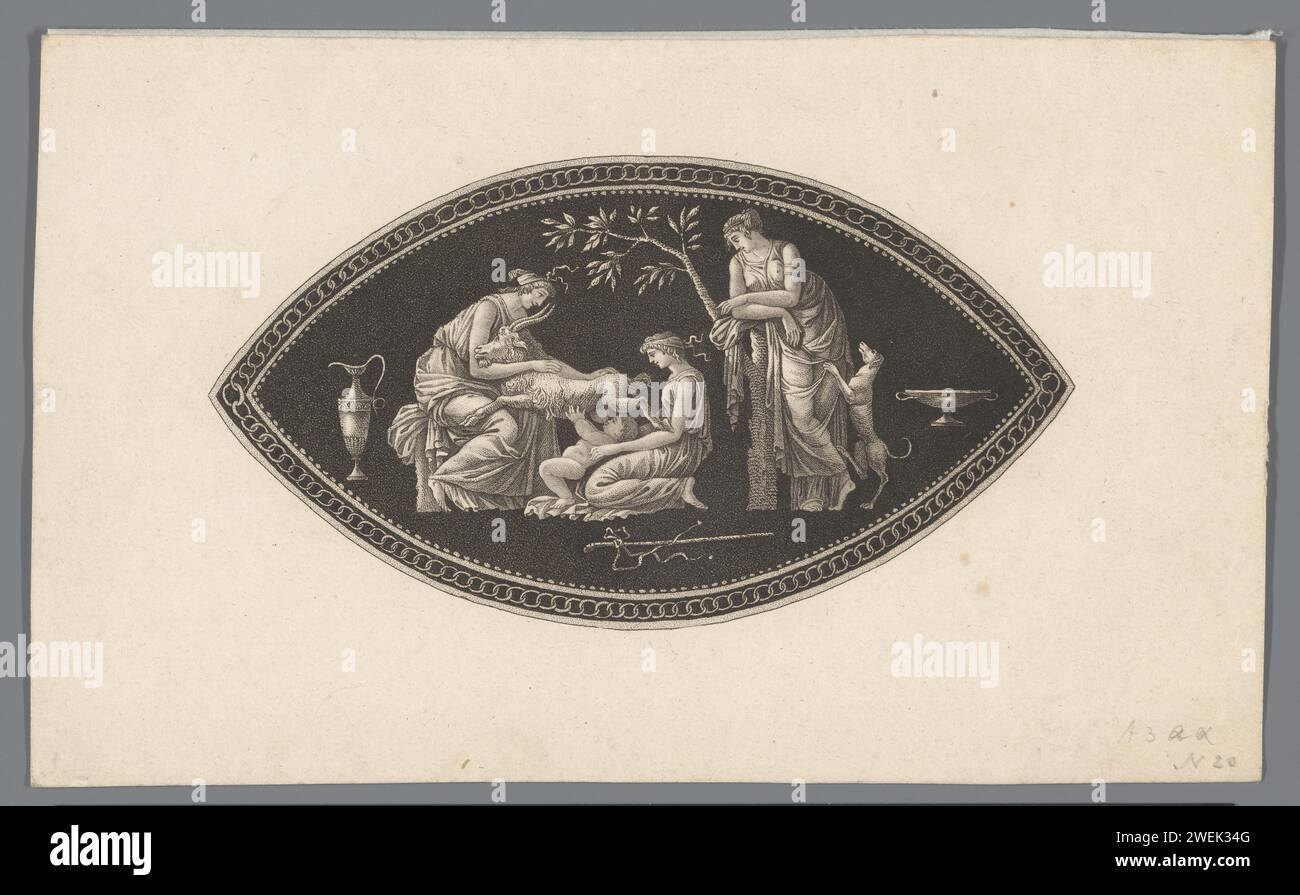Jupiter fed by Amalthea, Anonymous, 1700 - 1799 print paper etching ...