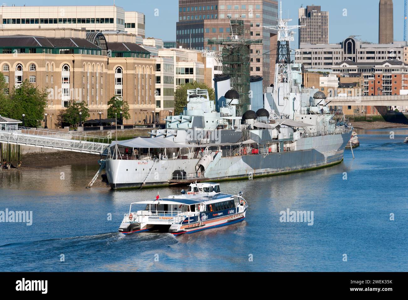 LONDON, UK - MAY 24, 2010: Thames Clipper (Moon Clipper) water bus ...