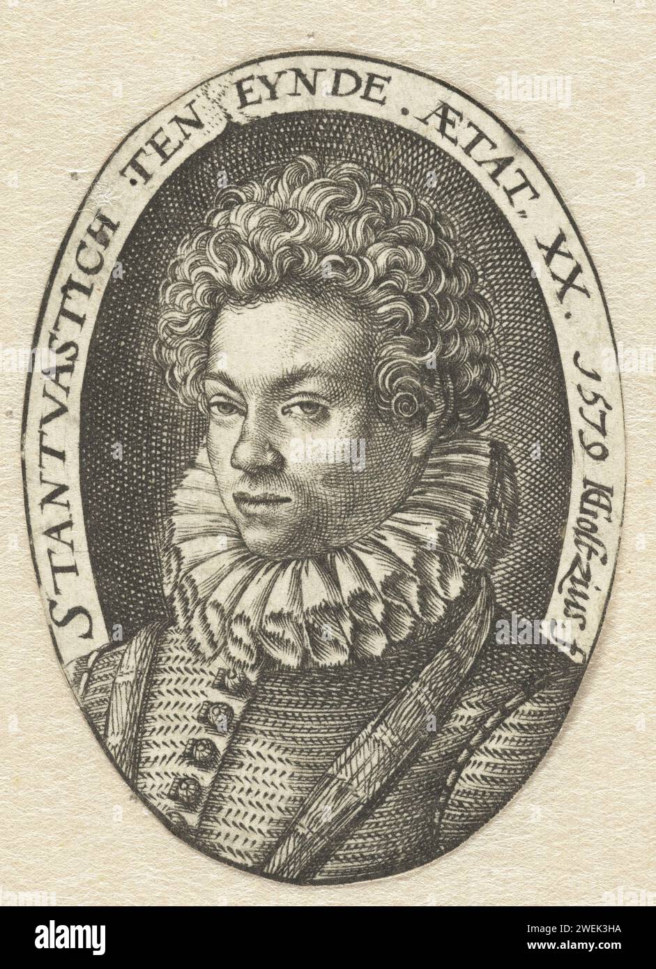 Portrait of Jan van Duvenvoorde at the age of 20, 1579 print Portrait ...