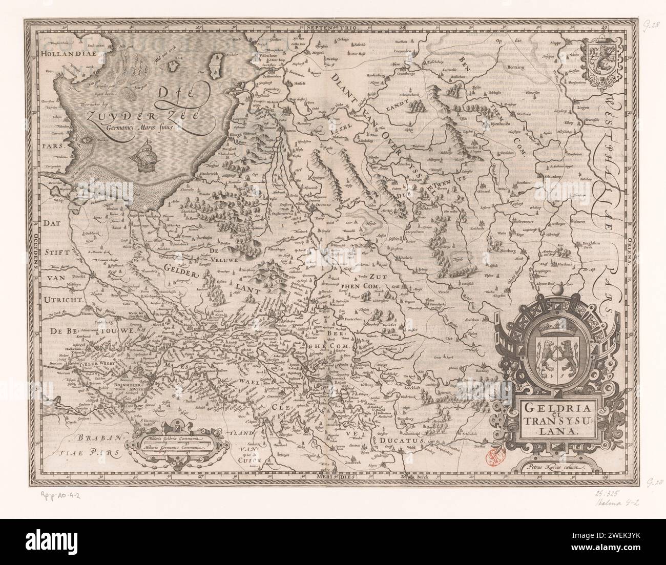 Map of Gelderland and Overijssel, Pieter van der Keere, 1617 - 1622 ...