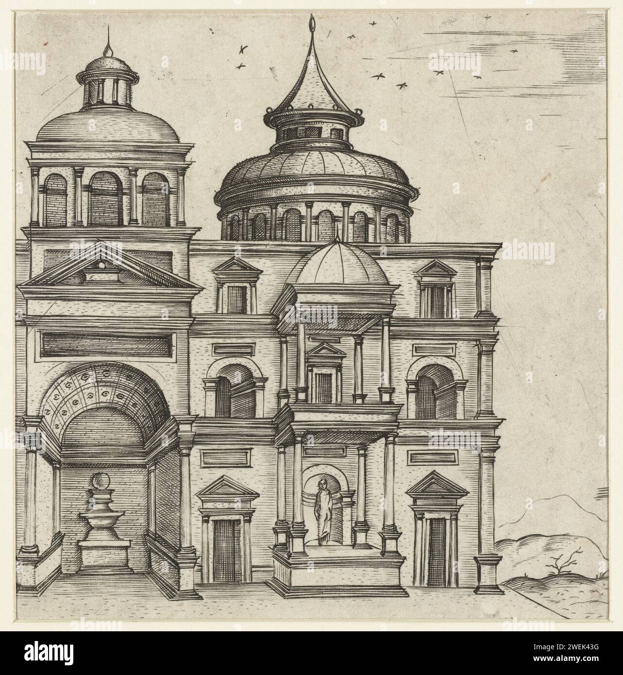 Part of the exterior of a classic palace, anonymous, 1500 - 1549 print ...