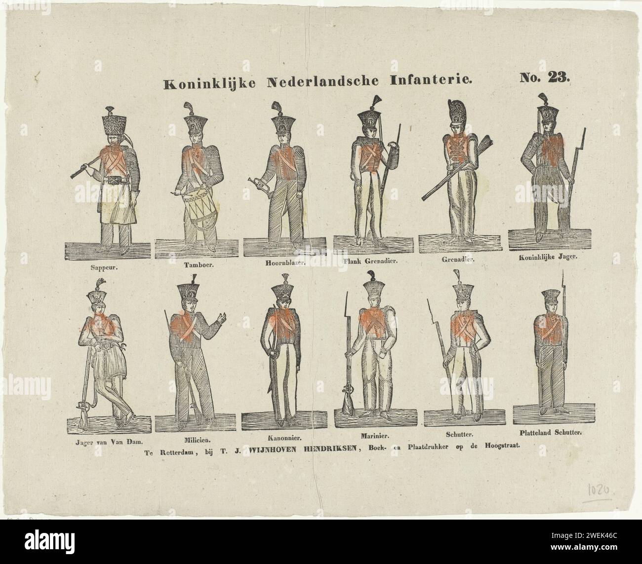 Royal Dutch Infantry, 1832 - 1850 print Leaf with 12 performances of ...