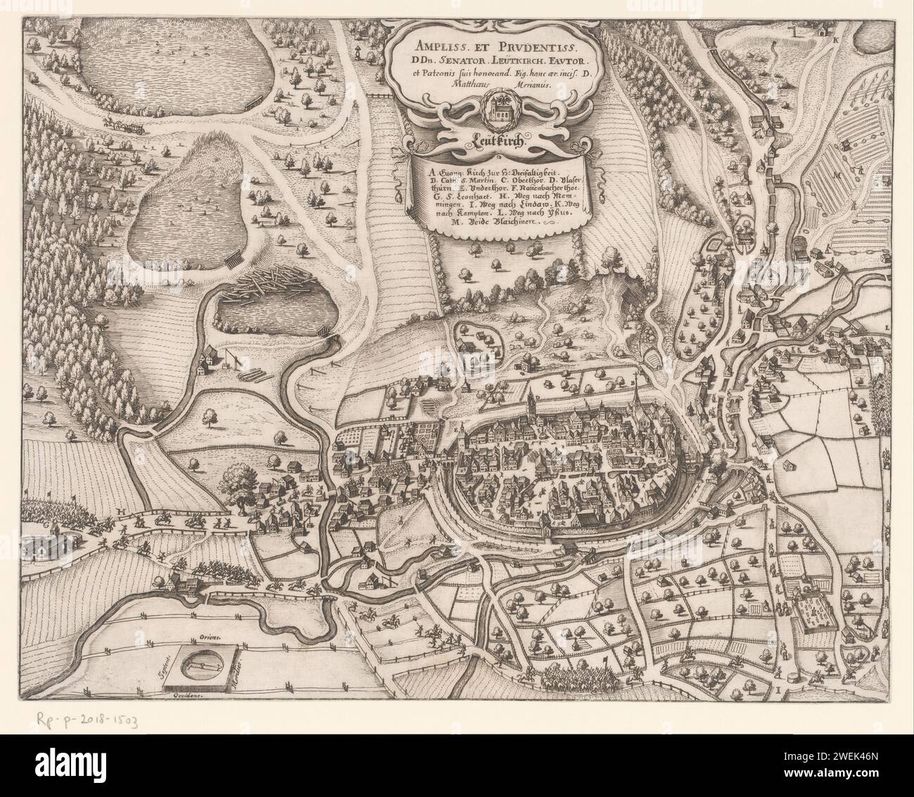 Plattegrond van Leutkirch, Matthäus Merian (I), 1643 - c. 1690 print ...