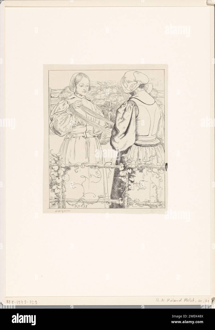 Huizer Girls Winden Garen, Richard Nicolaüs Roland Holst, 1897 print ...