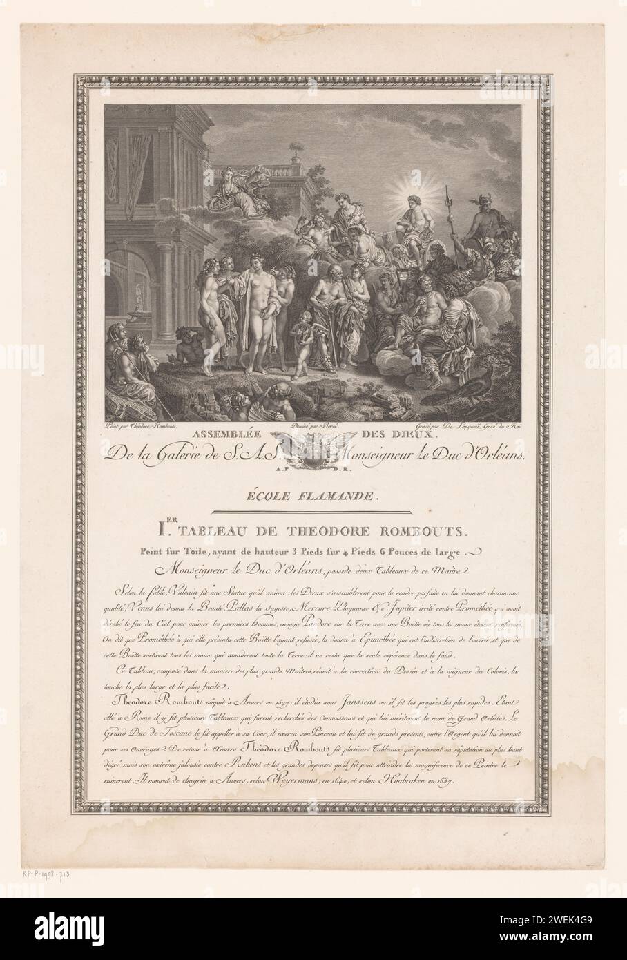 Collection of the gods, Joseph de Longueil, after Antoine Borel, after ...