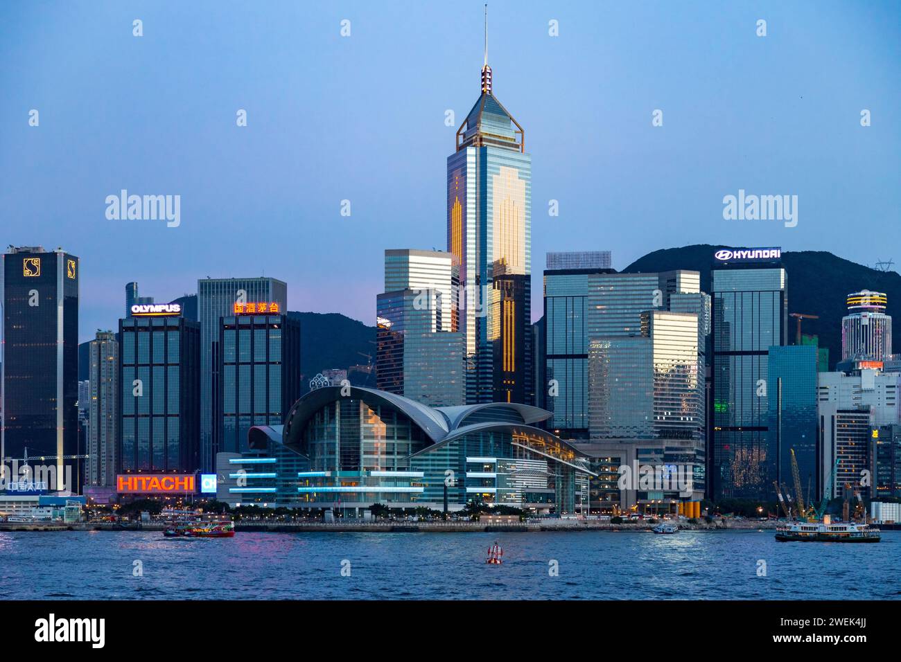 Panoramic view of a modern city skyline with multiple high-rise ...