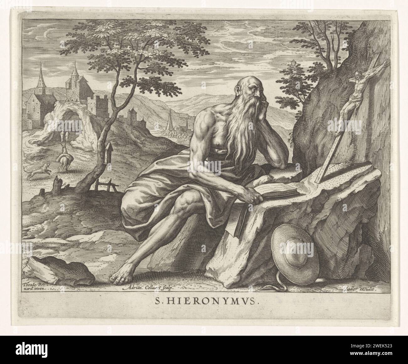 Church father Hiëronymus, c. 1570 - c. 1590 print H. Hiëronymus, as a ...