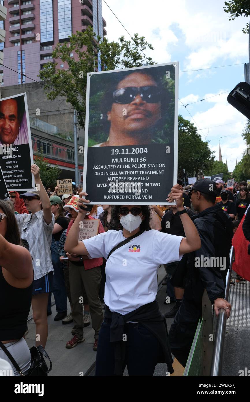 2024 Melbourne, Australia Invasion Day Rally calling for end of abuse ...