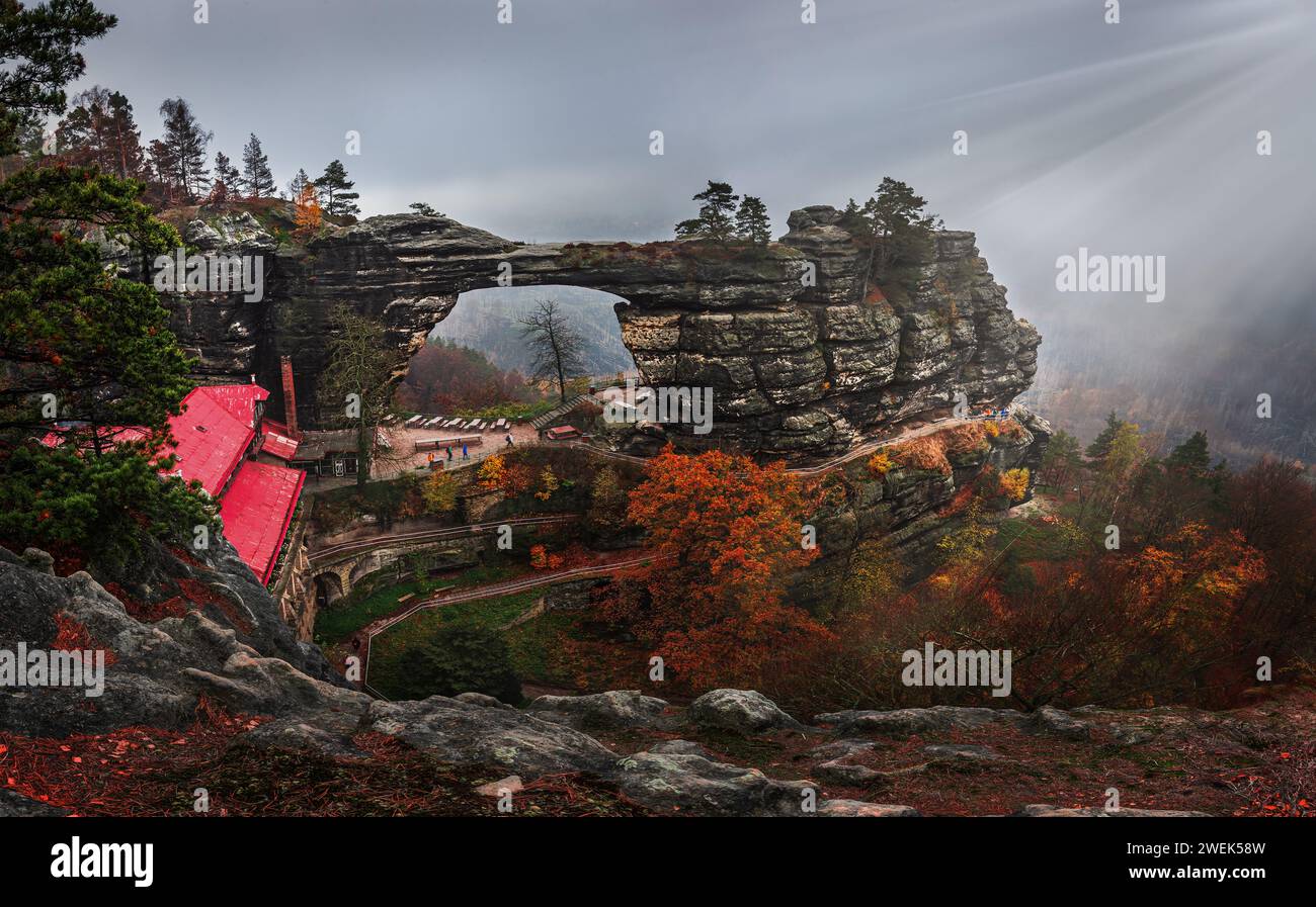 Hrensko, Czech Republic - The famous Pravcice Brana (Pravcicka Gate) in ...