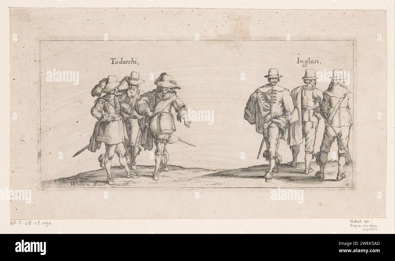 Three Germans and three Englishmen, Anonymous, Johann Wilhelm Baur ...