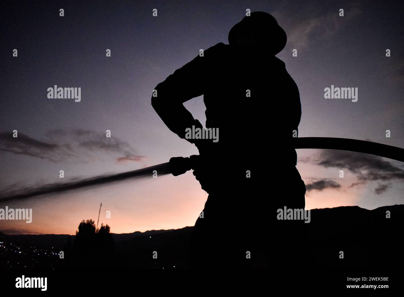 Firefighters work to extinguish the fires in the southern part of the ...