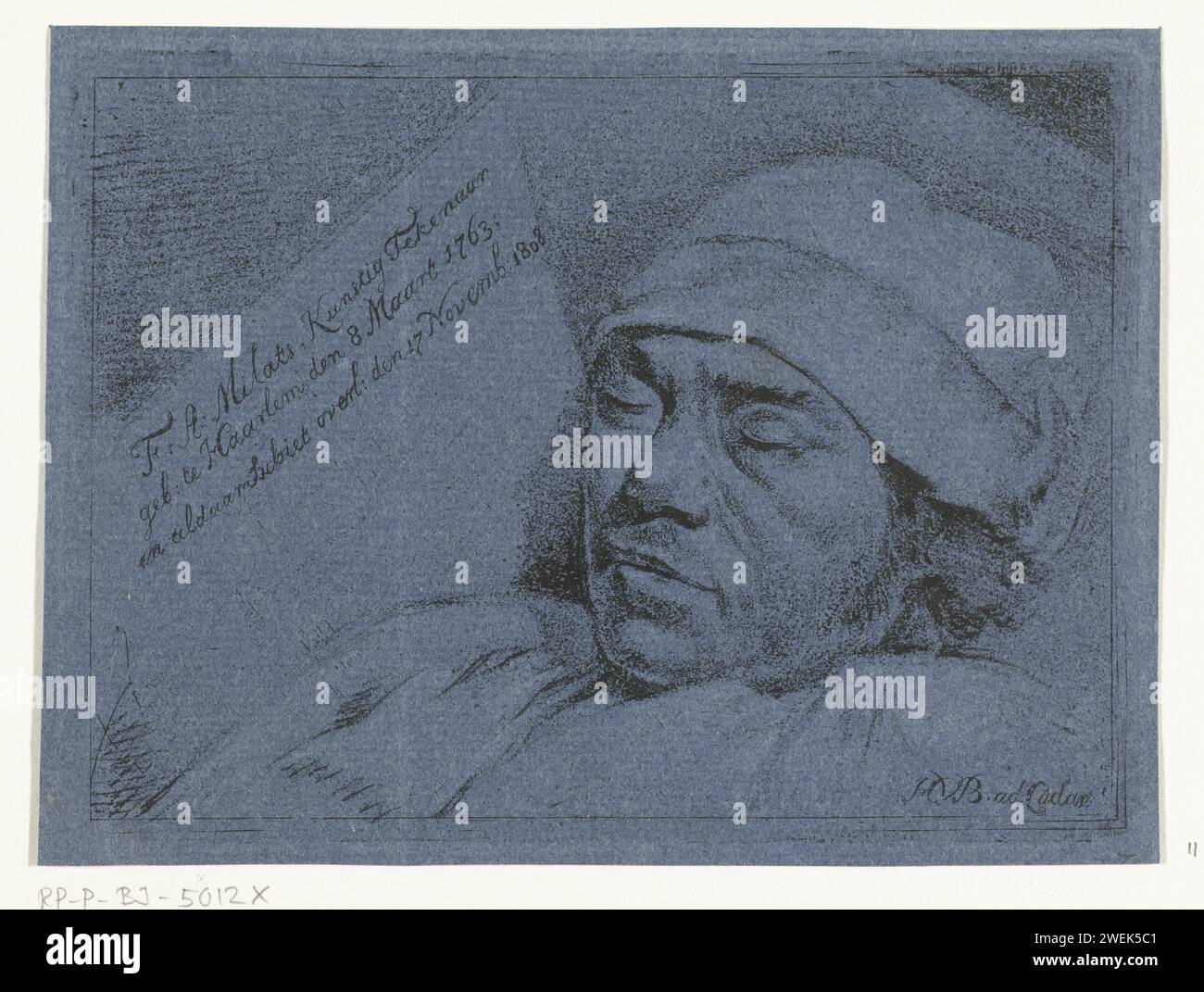 Portrait of the painter Franciscus Andreas Milatz on his death bed ...