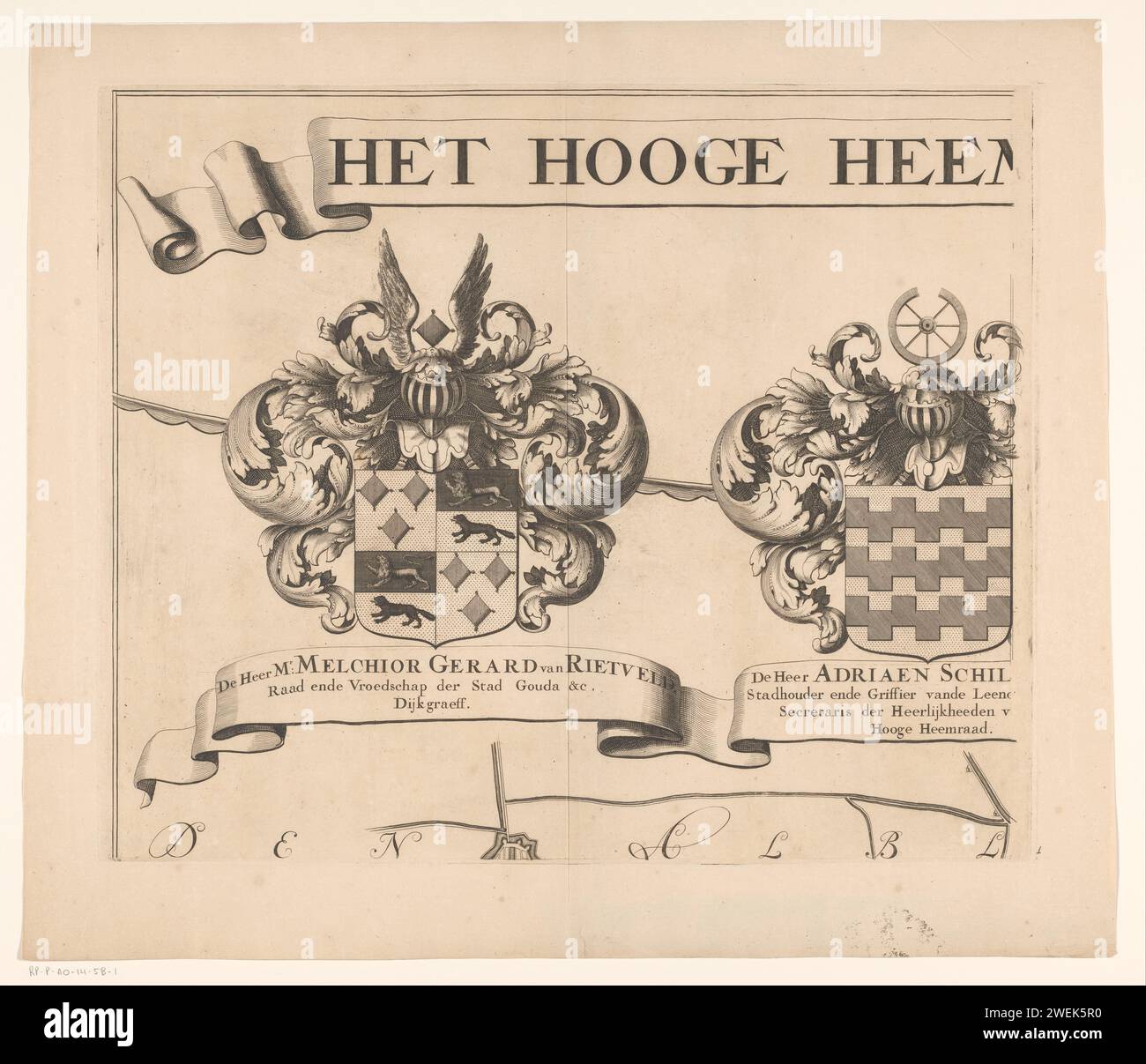 Map of the Water Board of the Krimpenerwaard (part of the arms of arms ...