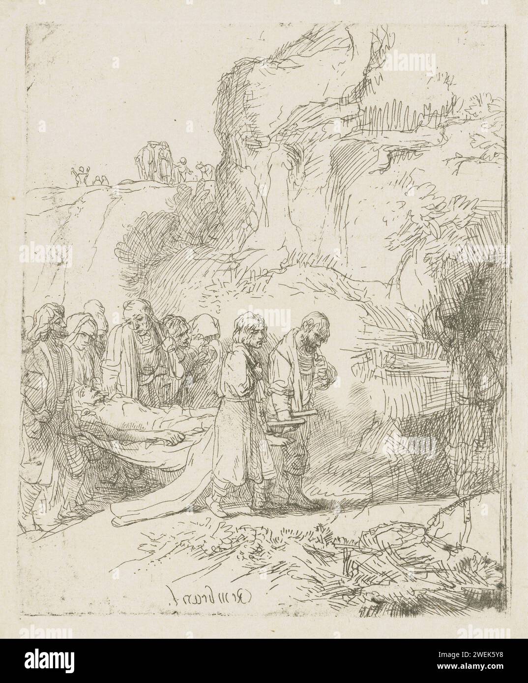 Christ Carried to the Tomb, Rembrandt van Rijn, c. 1645 print paper ...