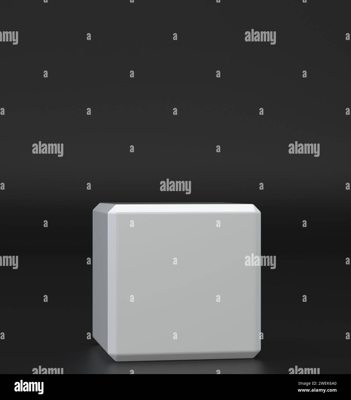 White square box - front view. Mockup for display your design Stock ...