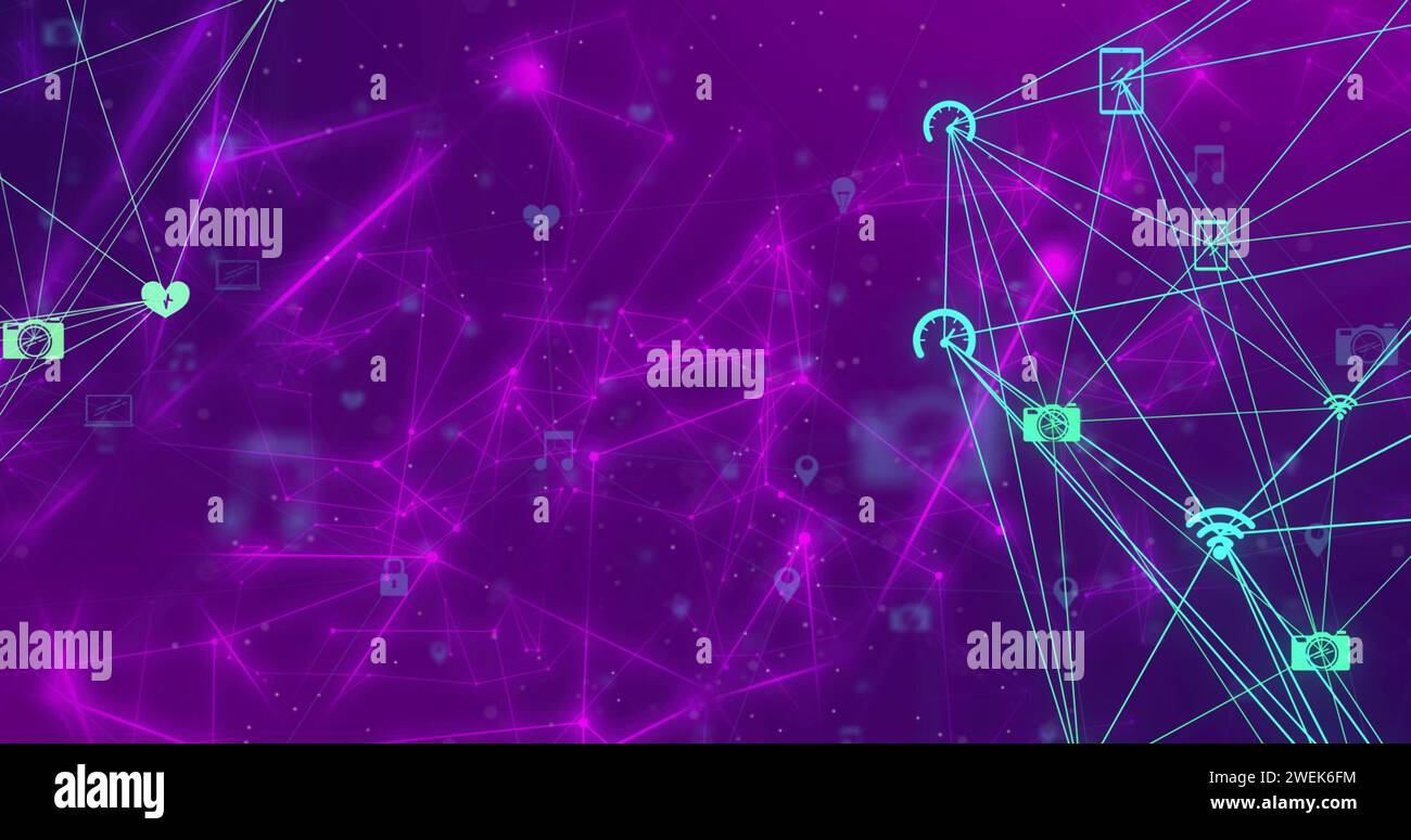 Animation network digital icons purple hi-res stock photography and ...