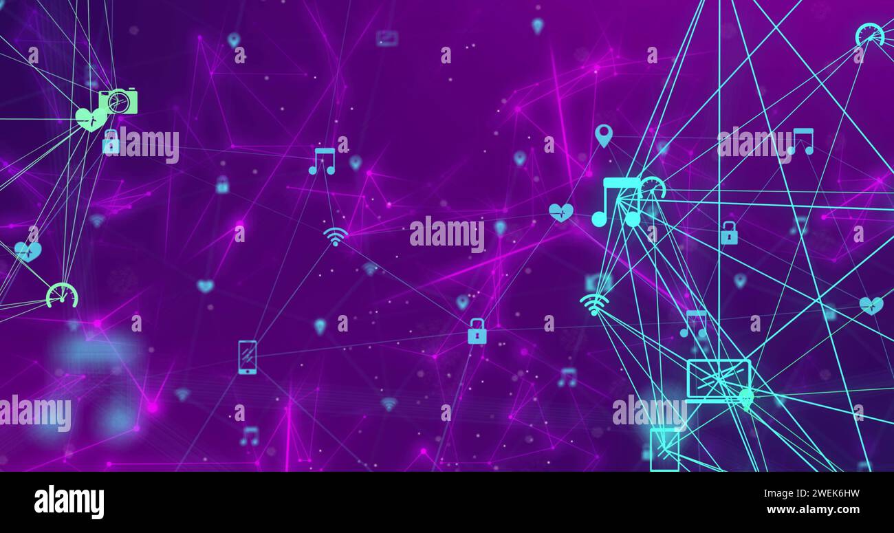 Animation network digital icons purple hi-res stock photography and ...