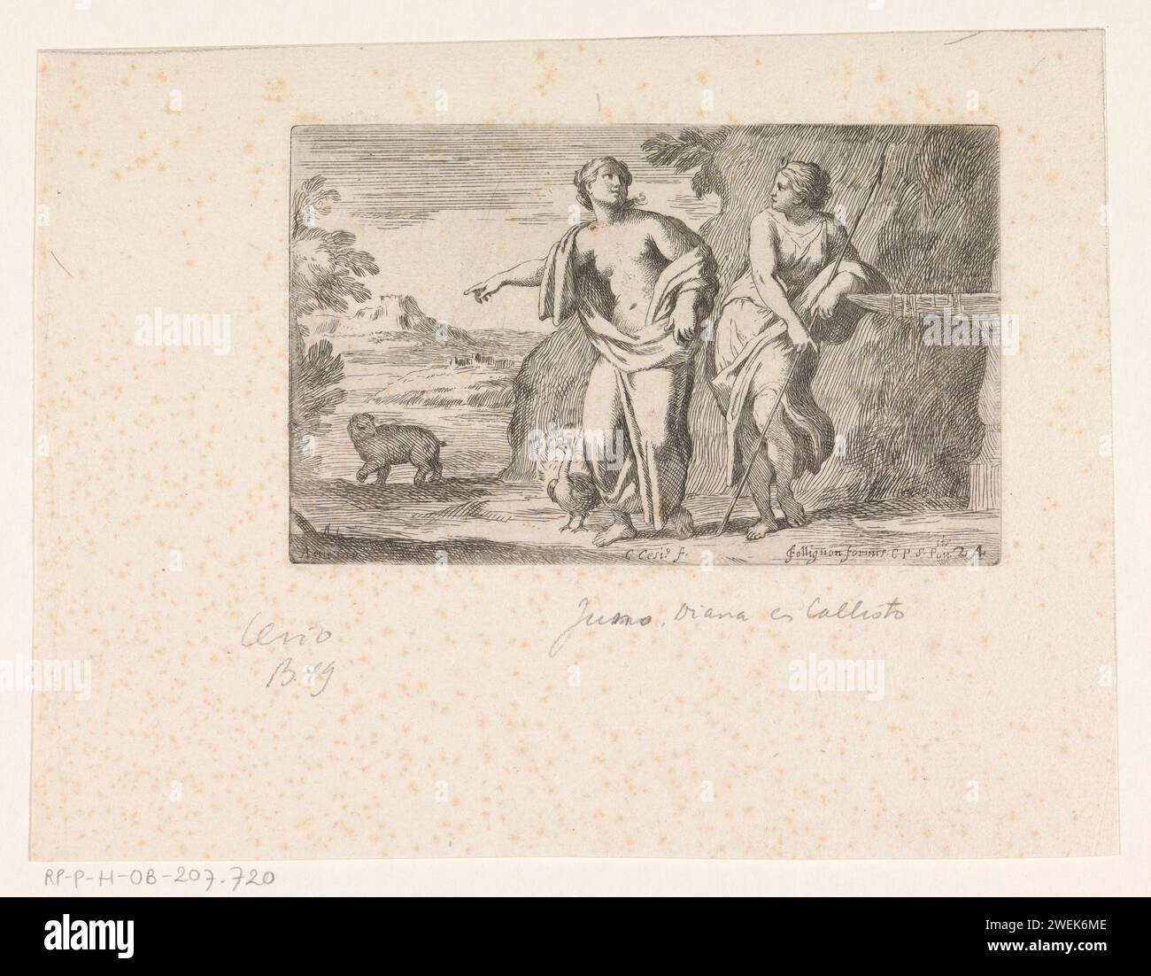 Juno points Diana to the Callisto turned into a bear, 1656 print Juno ...