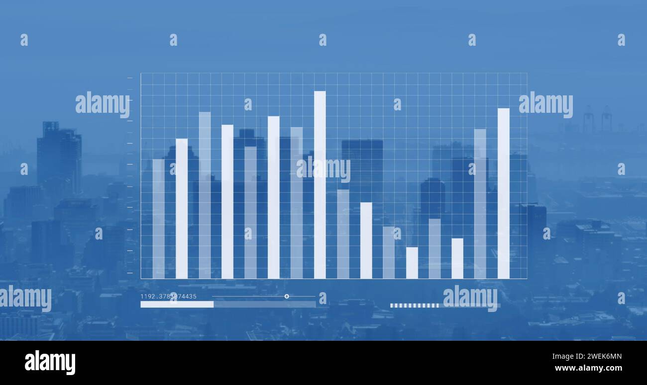 Image of digital data processing over cityscape Stock Photo - Alamy