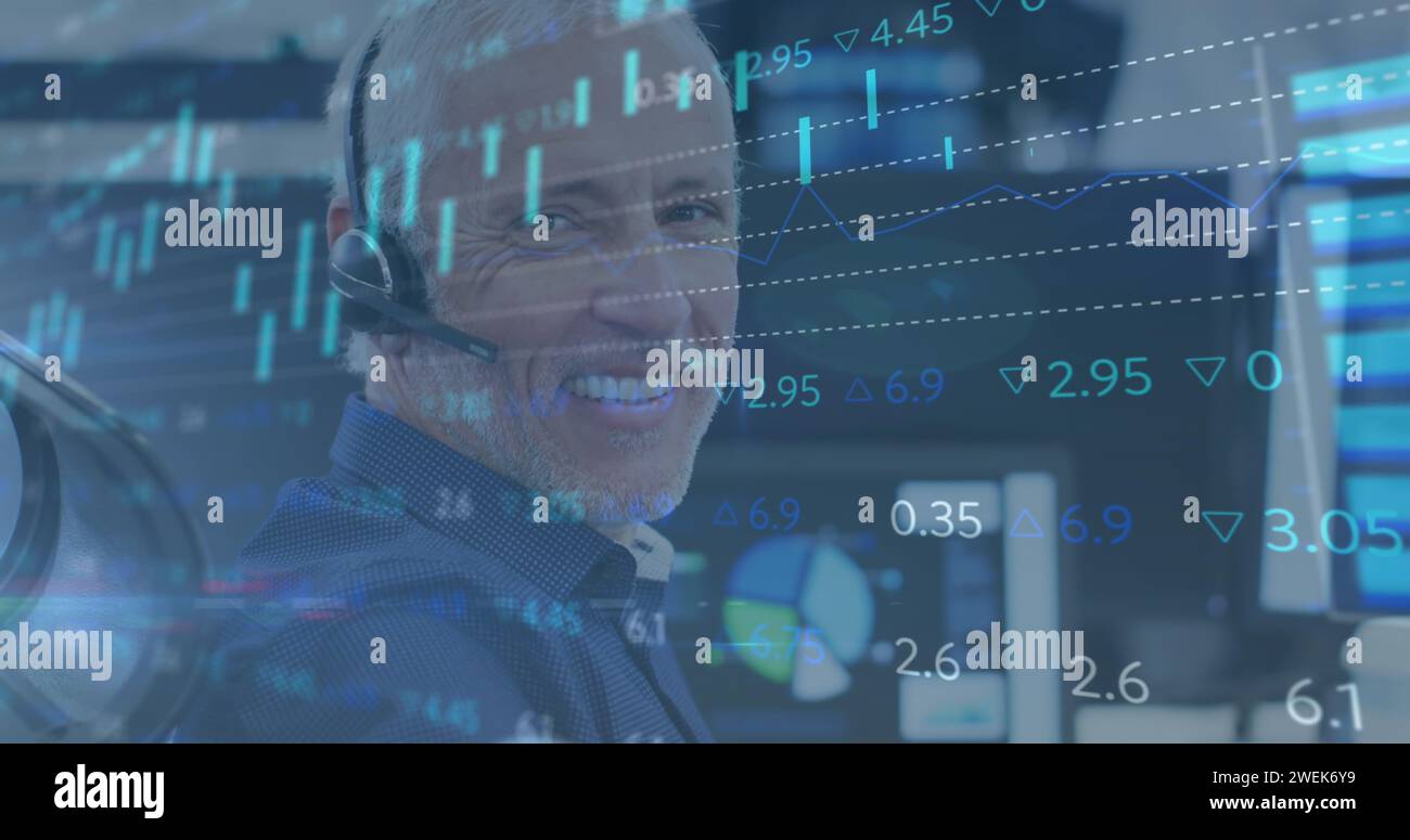 Animation digital interface showing statistics hi-res stock photography ...