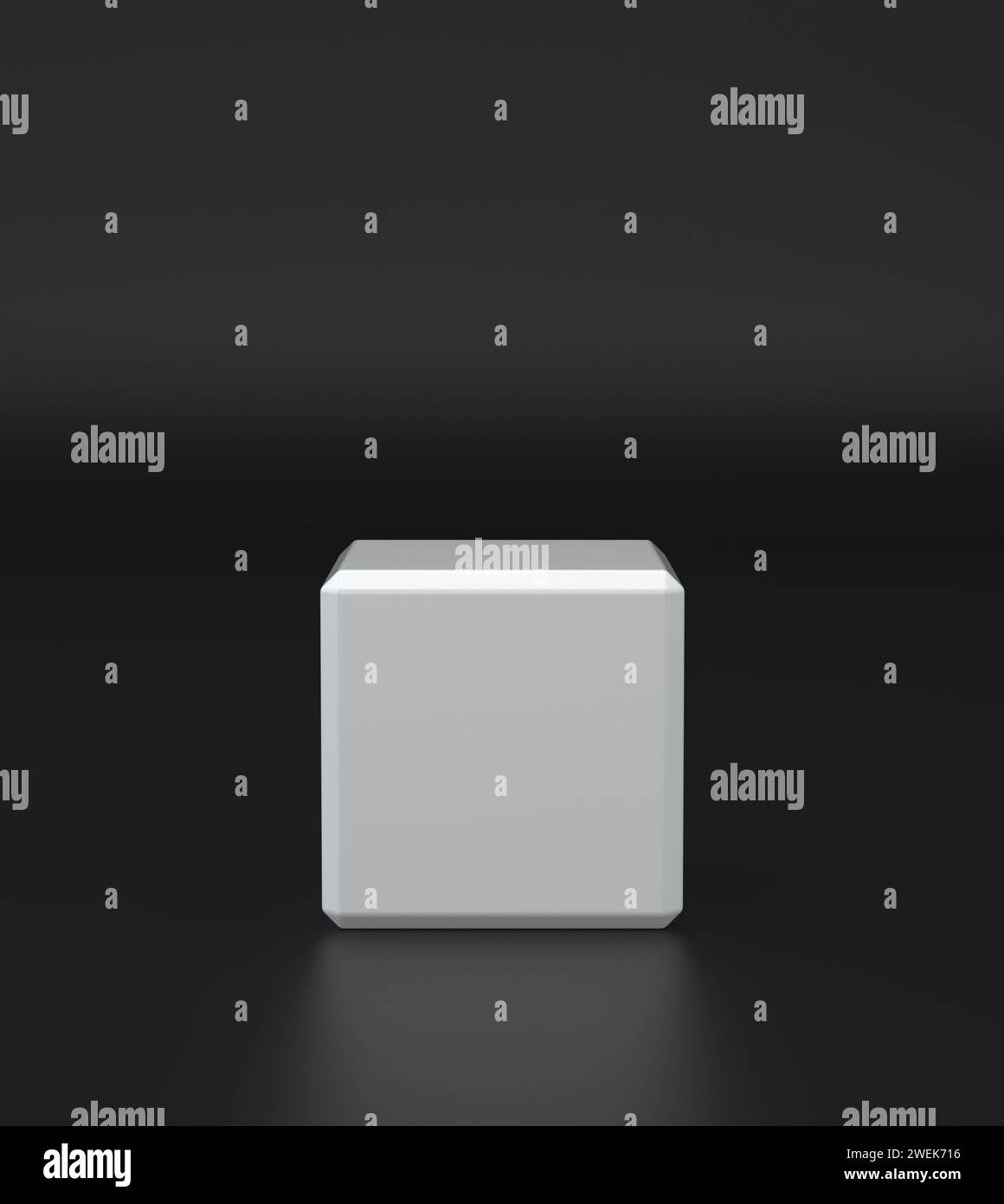 White square box - front view. Mockup for display your design Stock ...